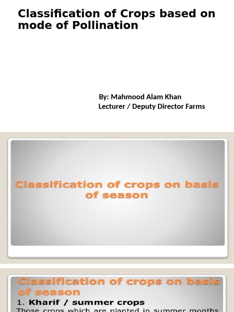 Lecture-2-Classification of Crops On The Basis of Pollination | PDF