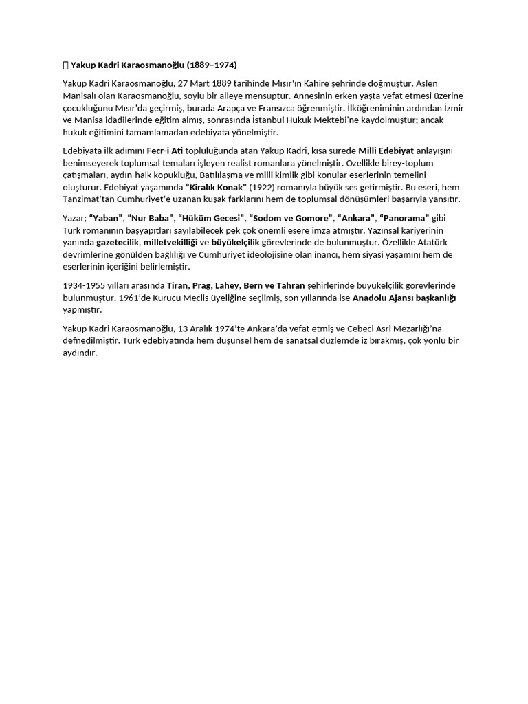 Yakup Kadri | PDF
