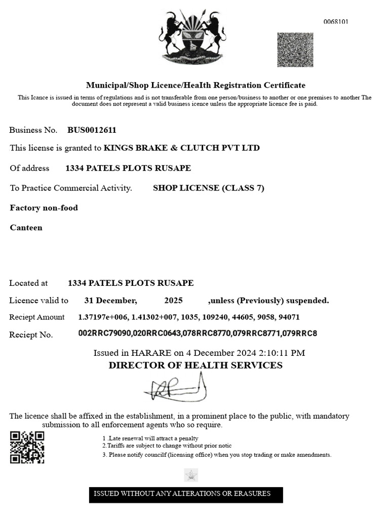 Shop Licence | PDF