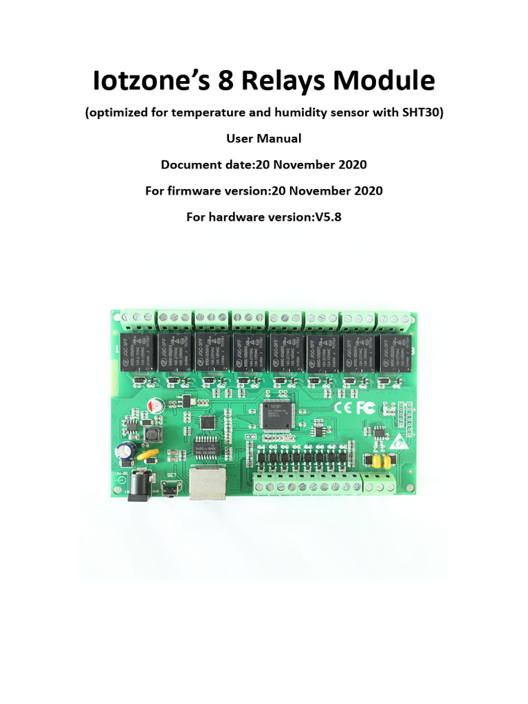 Iotzone's 8 Relay Module User Manual | PDF | World Wide Web | Internet & Web