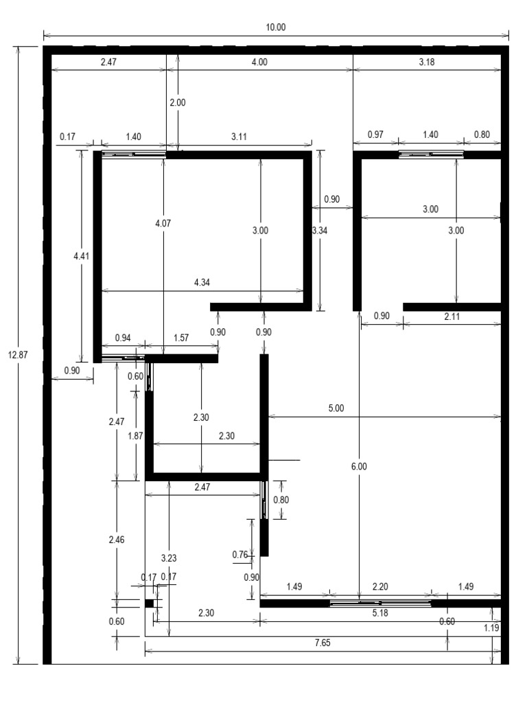 Plano Casa-Guia Con Cotas | PDF