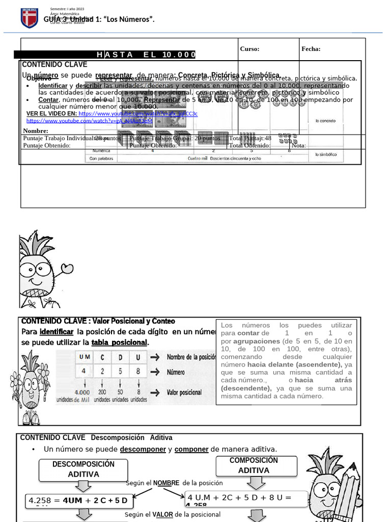 Guia N°4 Unidad 0 Cuartos Ab | PDF | Matemáticas | Aritmética