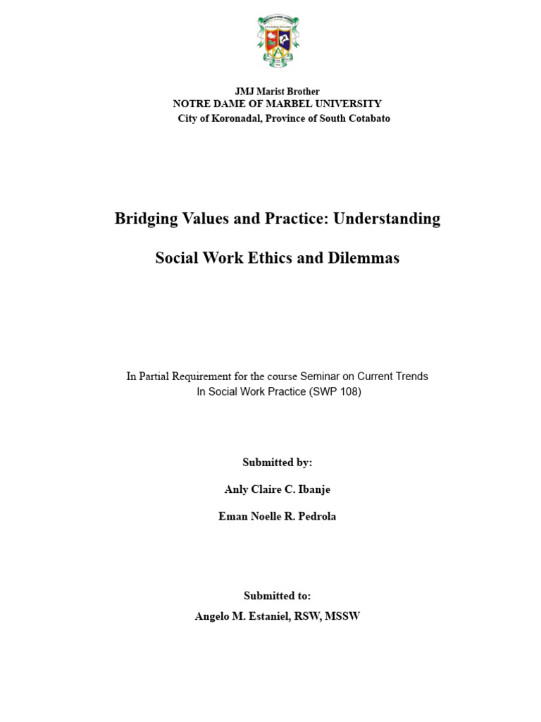 Social Work Ethics and Dilemmas | PDF | Critical Thinking | Thought