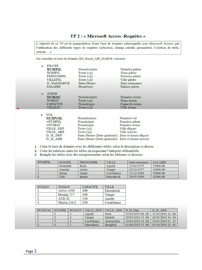 TP2 Requette Msaccess | PDF