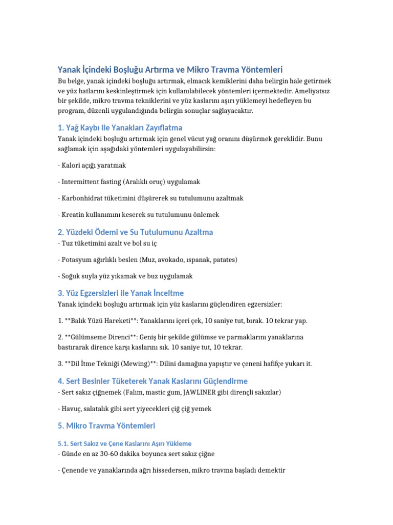 Yanak Boslugu Artirma Ve Mikro Travma | PDF