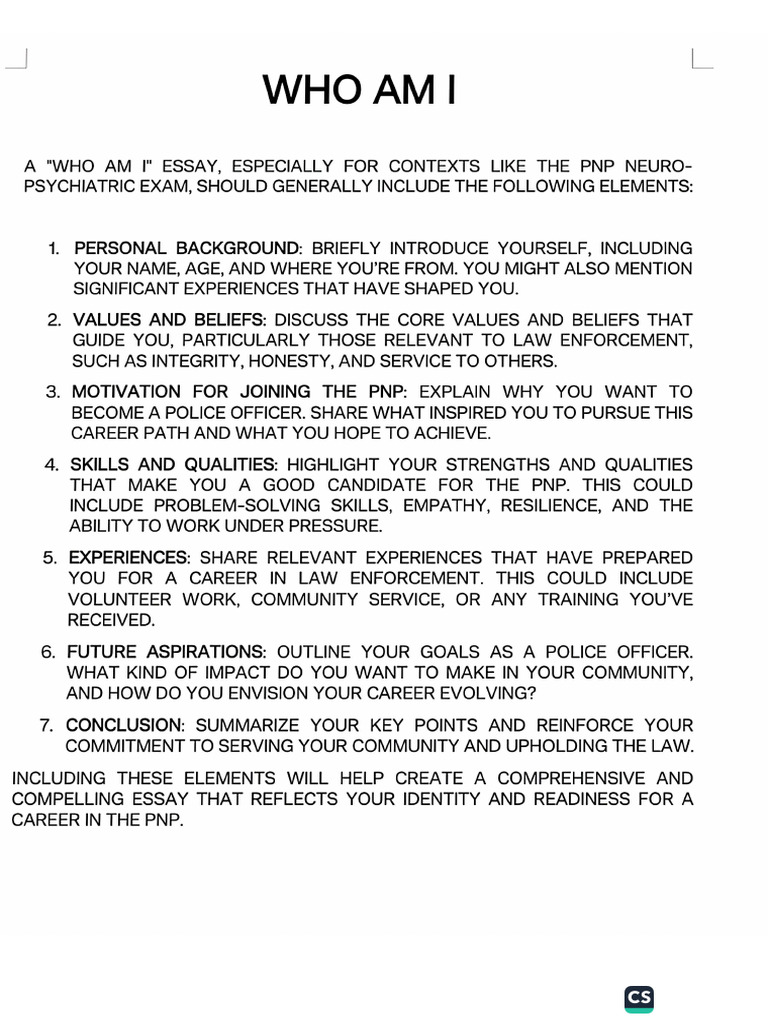 What To Write Who Am I | PDF
