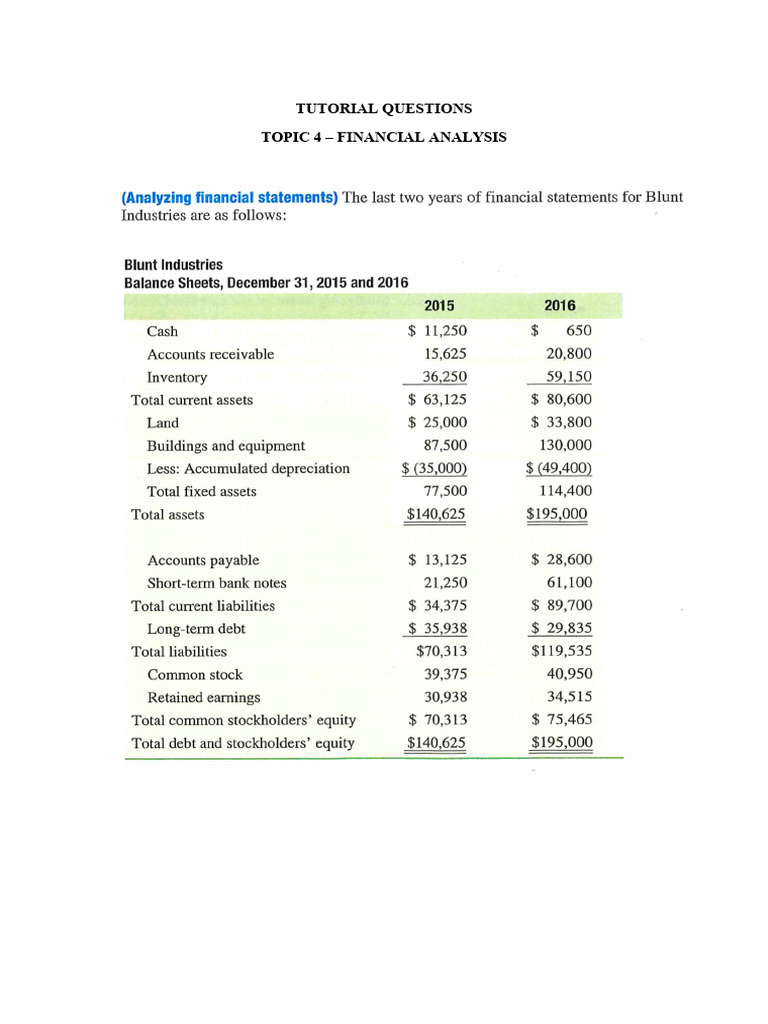 Topic 4 - Financial Analysis | PDF