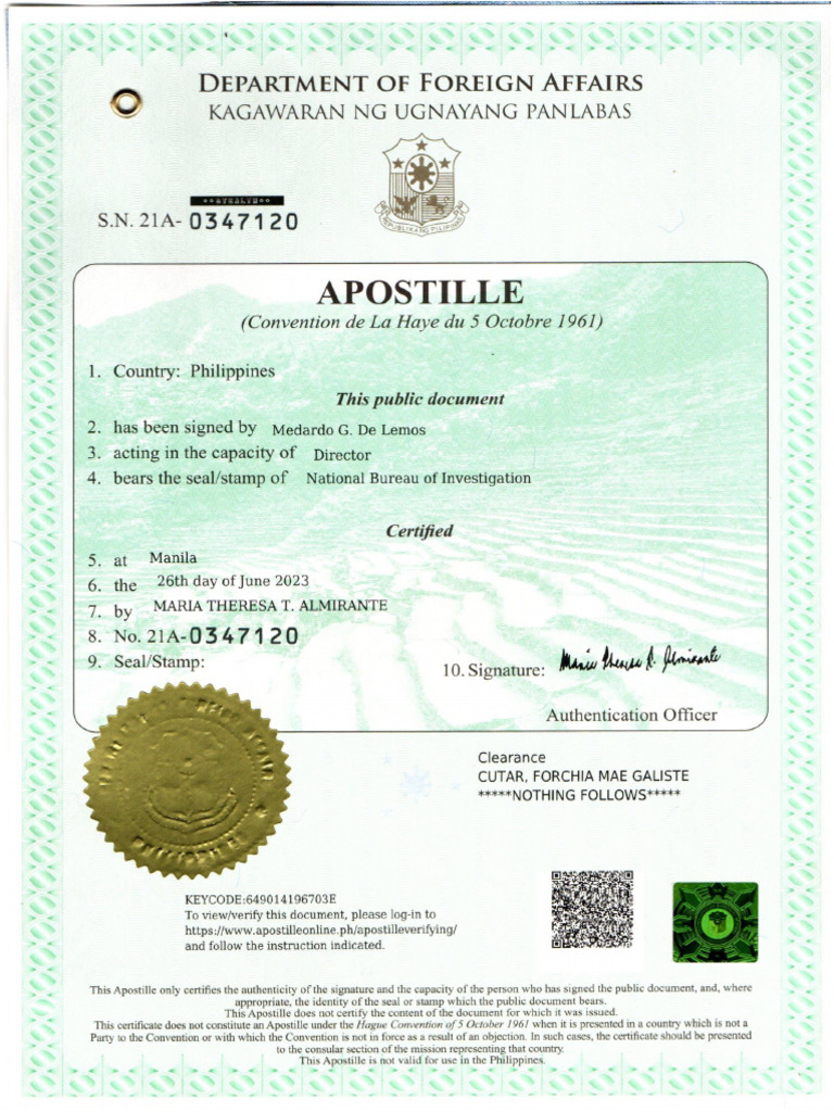 Cutar Police Clearance | PDF