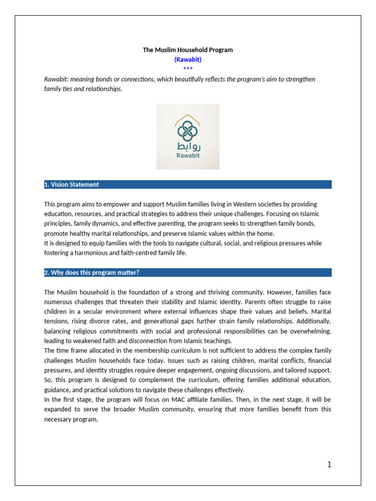 The Muslim Household Program - May 26, 2025 | PDF | Cost Of Living | Family