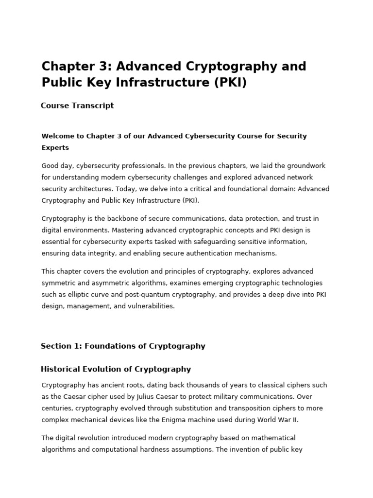 Chapter 3 - Advanced Cryptography and Public Key in | PDF | Cryptography | Public Key Cryptography