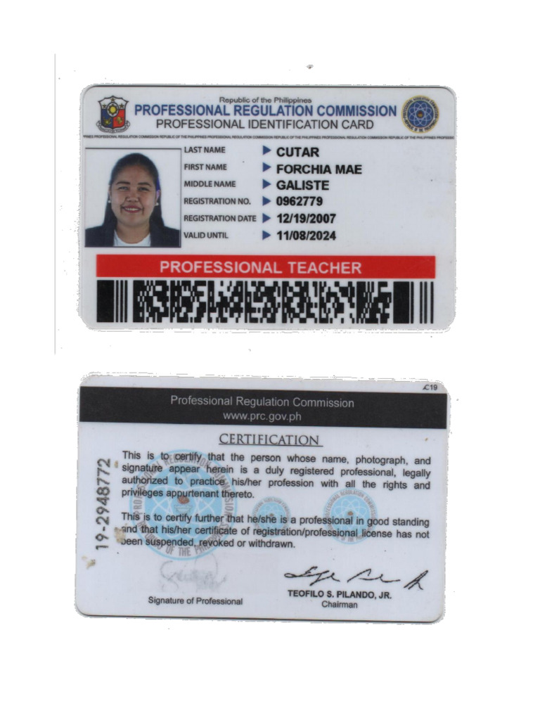 Cutar - Professional Identification Card | PDF