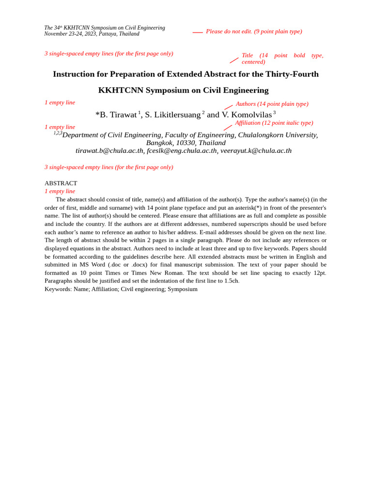 KKHTCNN Symposium Abstract Guidelines | PDF