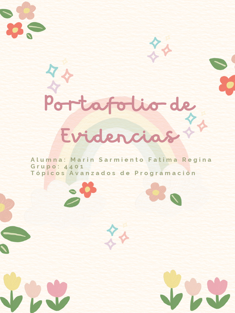 Pink Sage Green Cute Portfolio Cover Page Document A4 | PDF