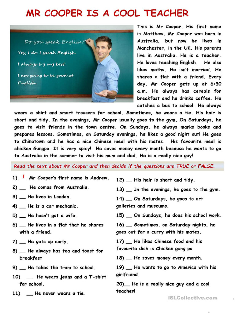 MR Cooper Is A Cool Teacher | PDF