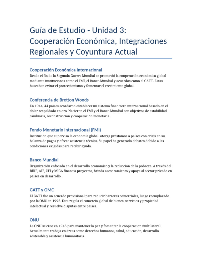 Guía Estudio Unidad 3 | PDF