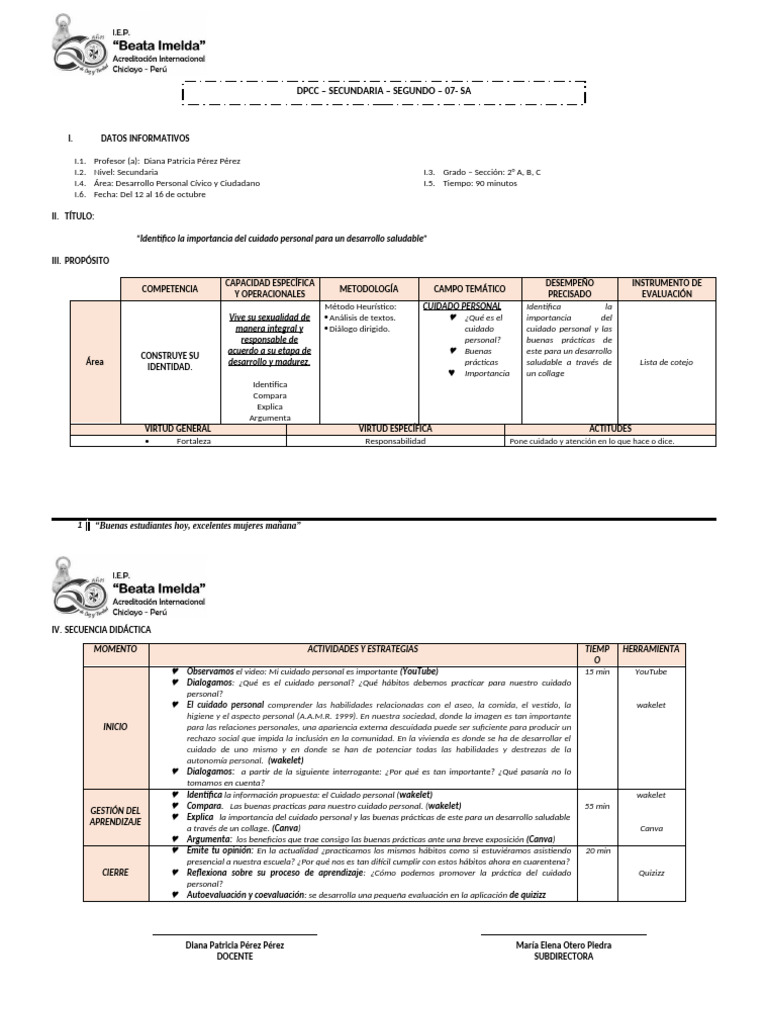 Dpcc – Secundaria – Segundo – 07- Sa | PDF | Aprendizaje