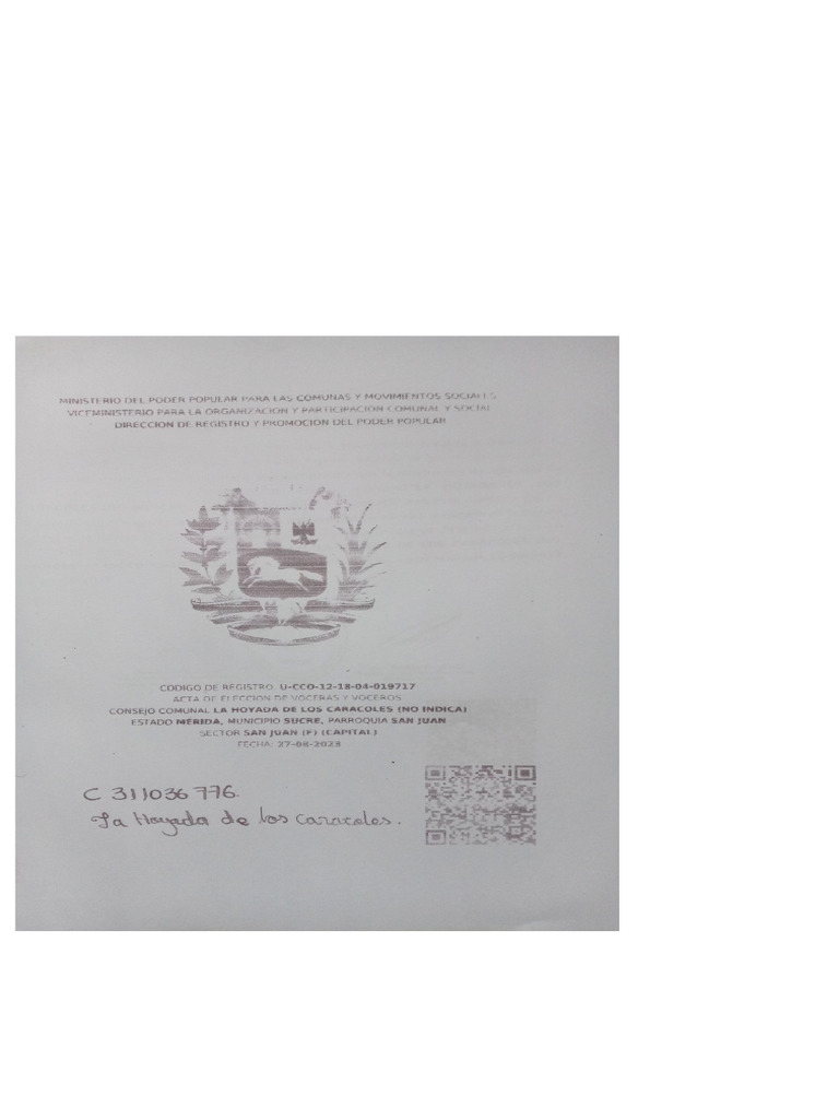 Consejo Comunal Hoyada | PDF