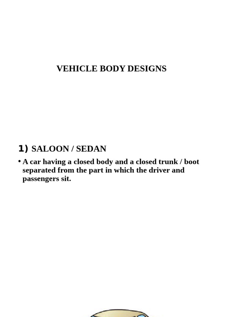 Vehicle Body Designs and Parts of The Vehicle Body-1 | PDF