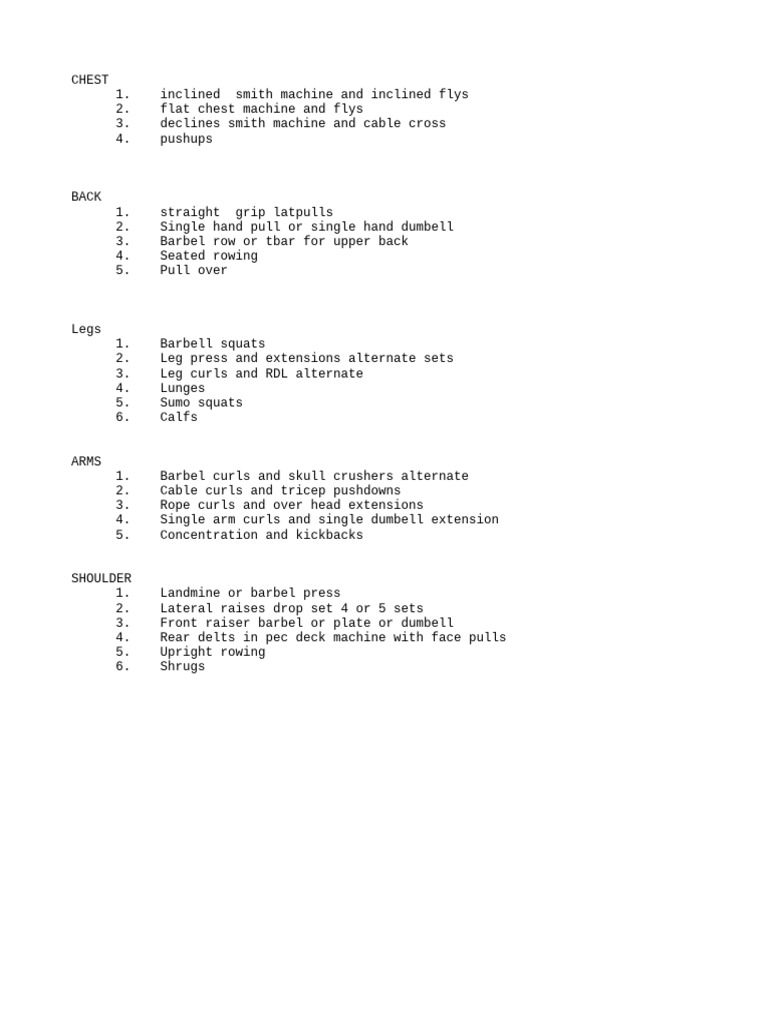 Work Out Plan | PDF
