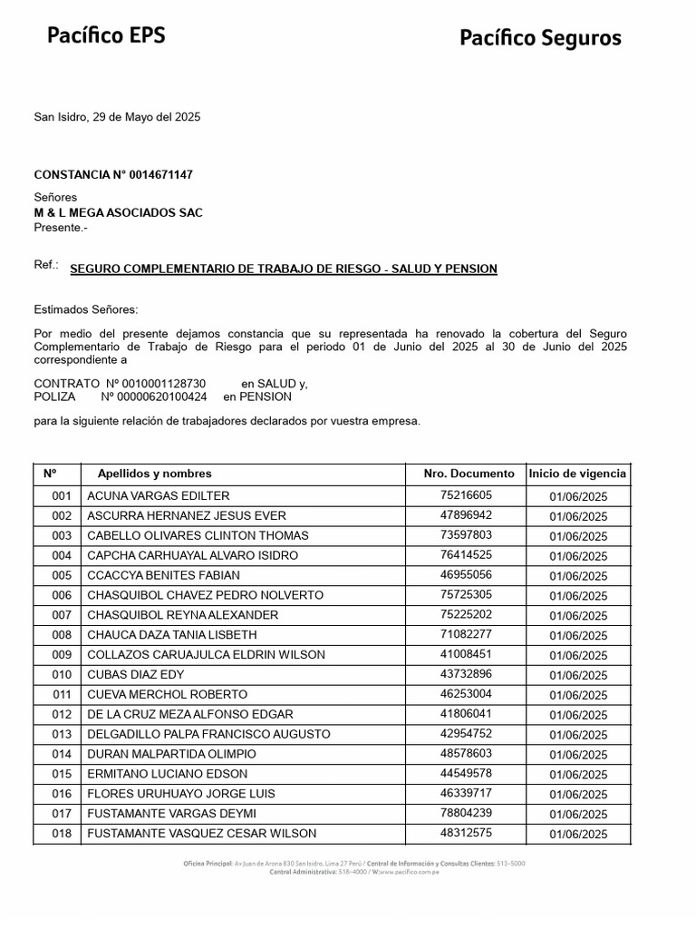 SCTR Mega - Junio L&M Asfalto | PDF