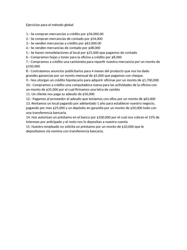 Ejercicios Basico de Conta | PDF