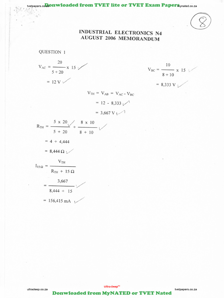 Industrial Electronics n4 2006 Memorandum August - Tvetpapers - Co.za | PDF
