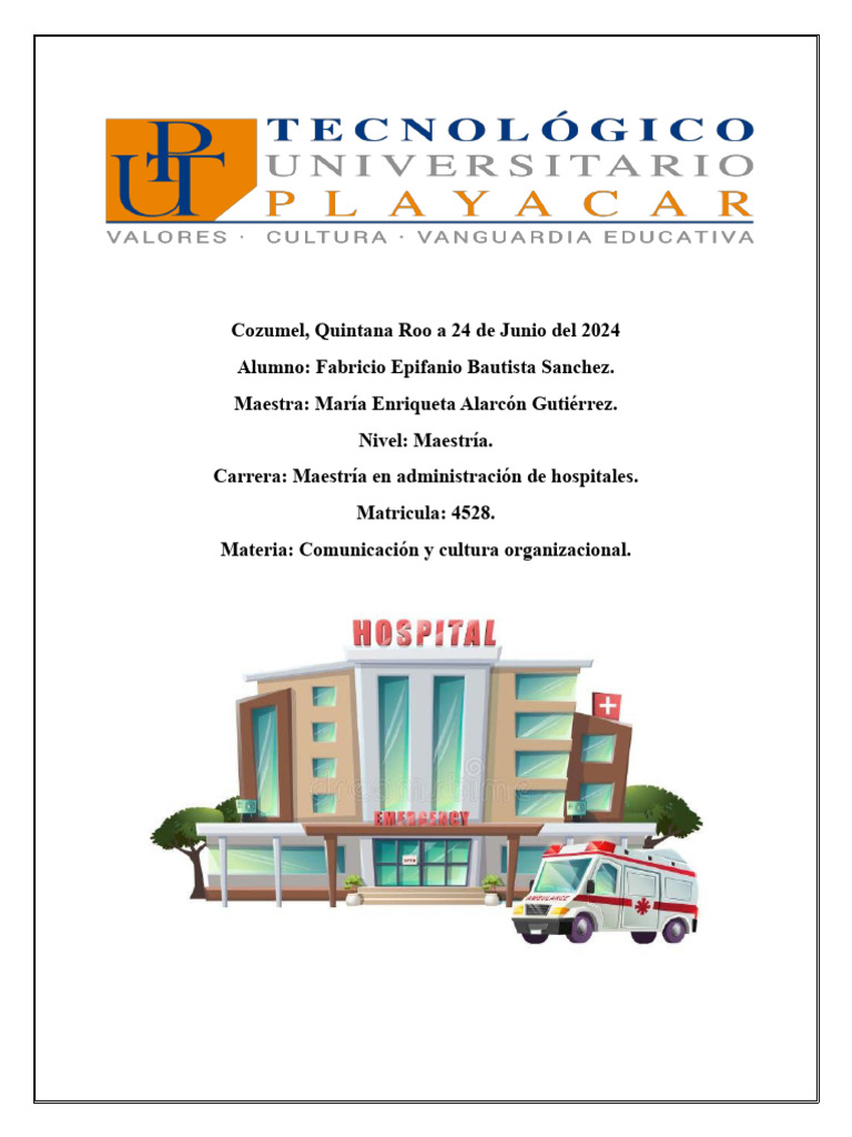 BautistaSanchez FabricioEpifanio Actividad7 | PDF | Hospital | Cultura organizacional