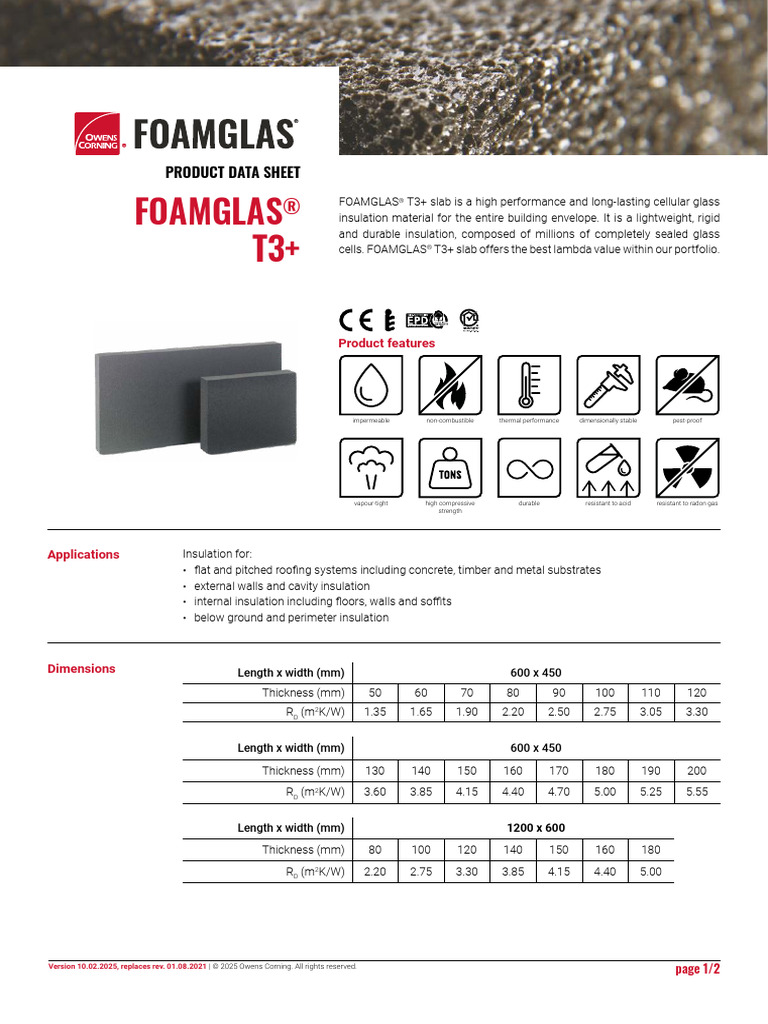 Pds Foamglas T3plus Uk | PDF | Building Insulation | Legal Liability