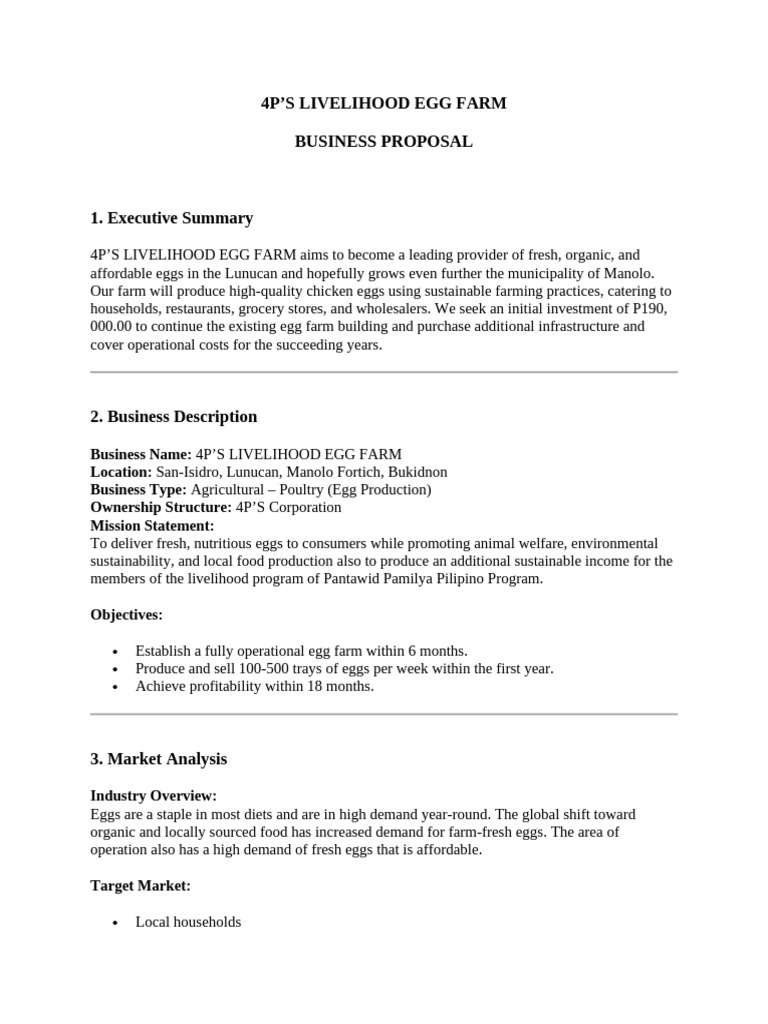 Business Proposal | PDF | Poultry Farming | Grocery Store