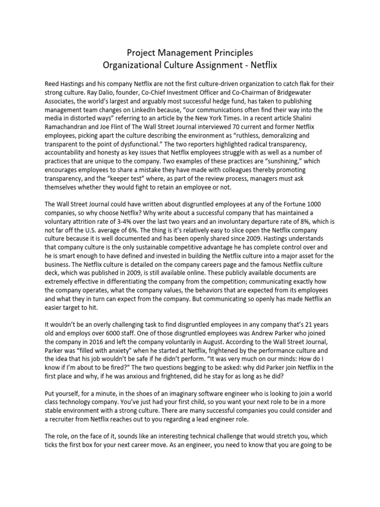 Project Management Netflix Assignment | PDF | Recruitment