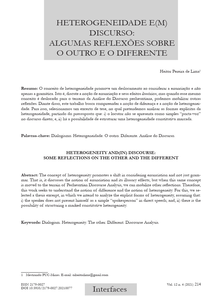 2 - 2 Etapa - Interfaces Da Heterogeneidade No Discurso | PDF ...
