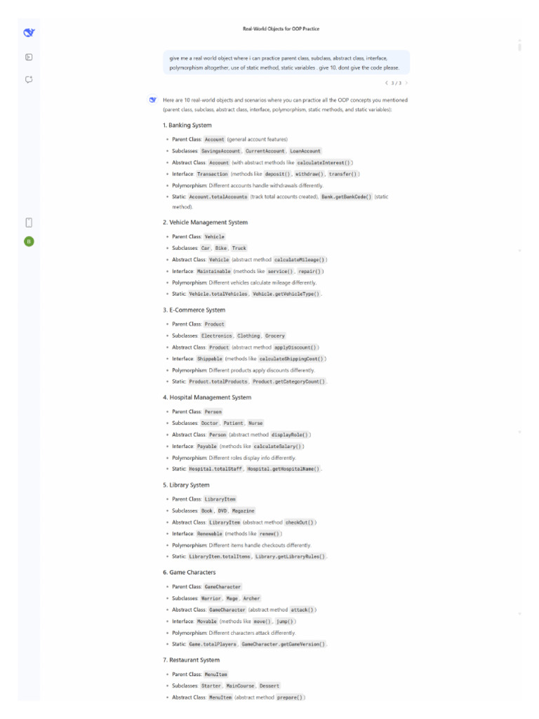 Real-World Objects For OOP Practice | PDF
