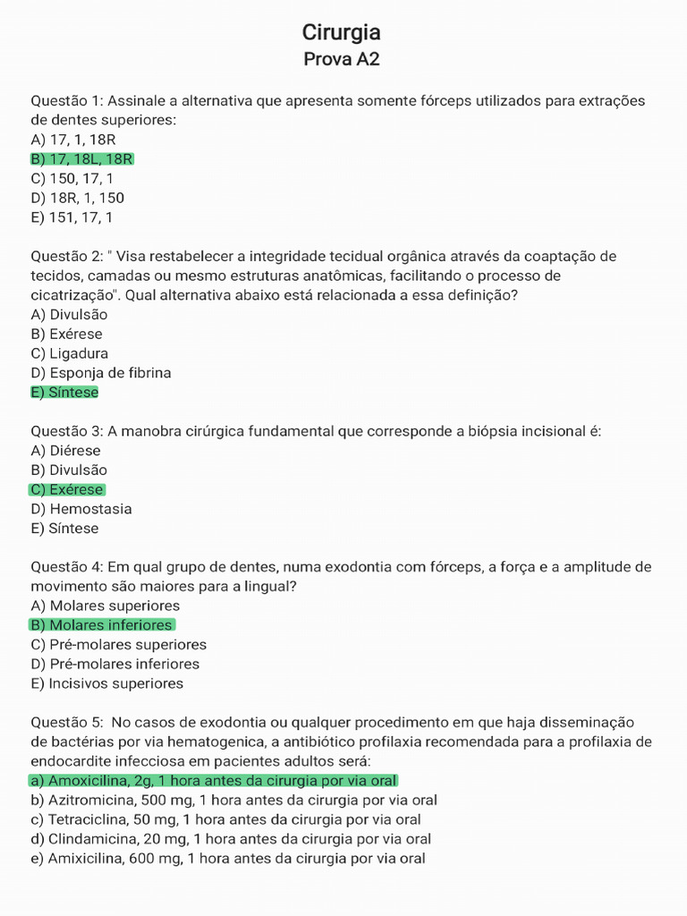 Cirurgia - Prova A2 - 250513 - 185545 | PDF