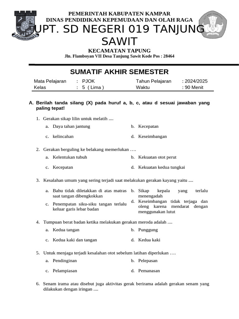 Fix Soal Ujian Kelas 5 | PDF