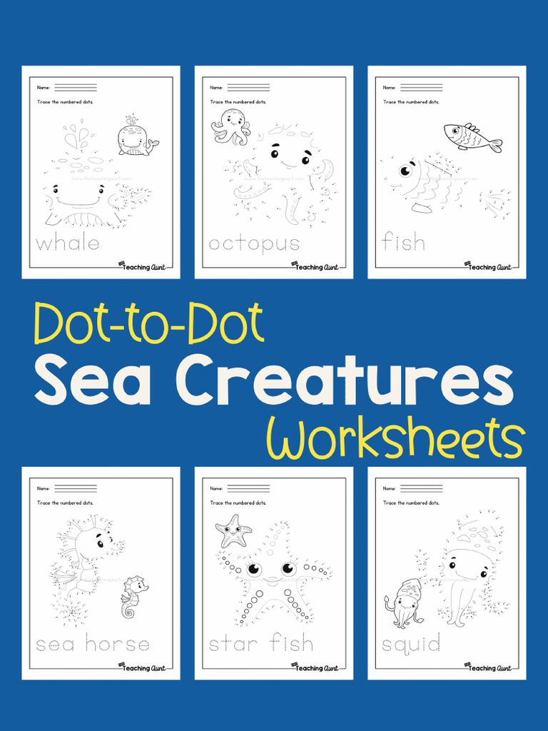 Sea Creatures Dot To Dot A4 | PDF