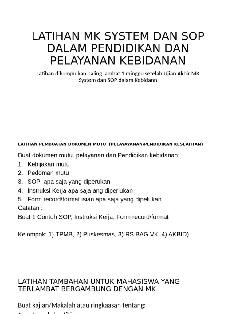 PENUGASAN KELOMPOK SISTEM DAN SOP 2025 | PDF