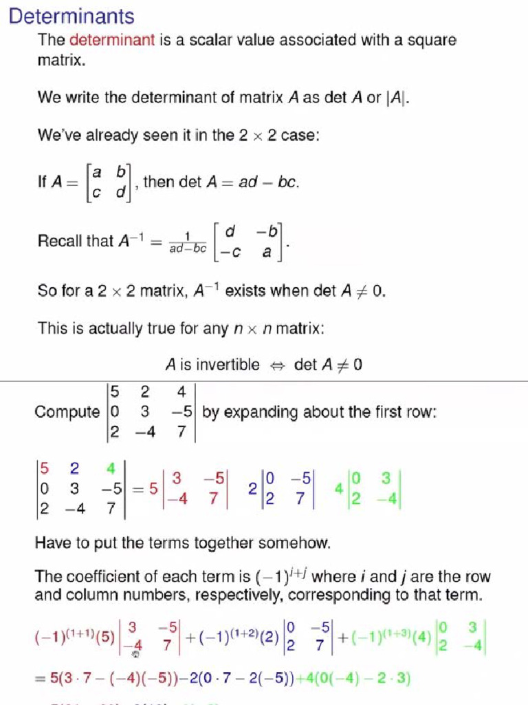 Linear Algebra Section (3.1) | PDF