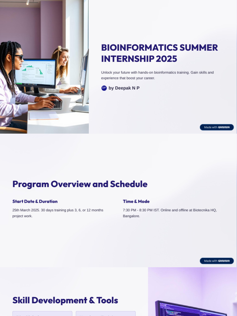 Bioinformatics Summer Internship 2025 | PDF | Bioinformatics | Personalized Medicine
