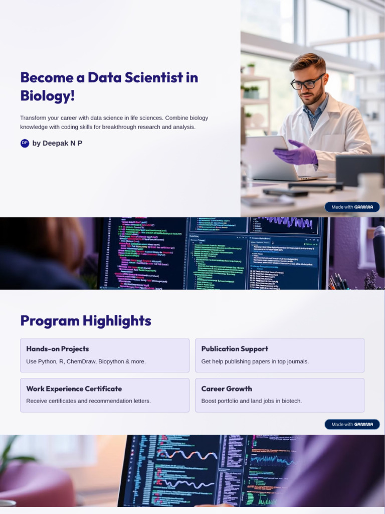 Become A Data Scientist in Biology | PDF | Data Science | Bioinformatics