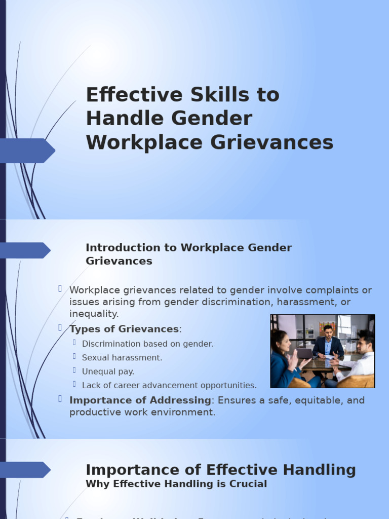Skills for Handling Gender Grievances | PDF | Mediation | Sexual Harassment