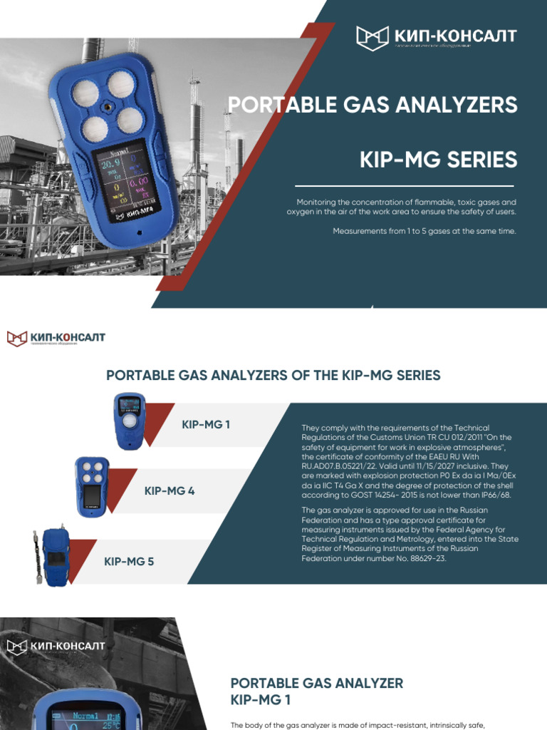Portable Gas Analyzers KIP-MG | PDF | Gases | Temperature