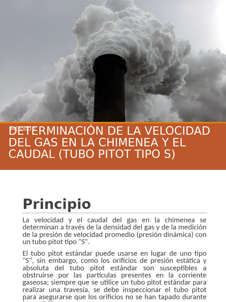 Medición de velocidad y caudal de gas en chimeneas | PDF | Gases | Chimenea