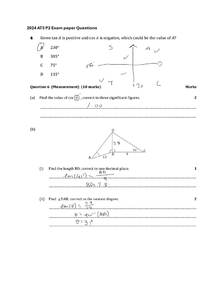2024 Exam Paper Questions Overview | PDF