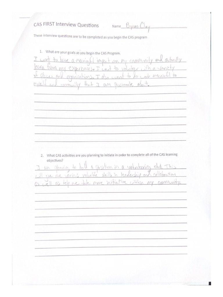 CAS FIRST Interview Questions | PDF