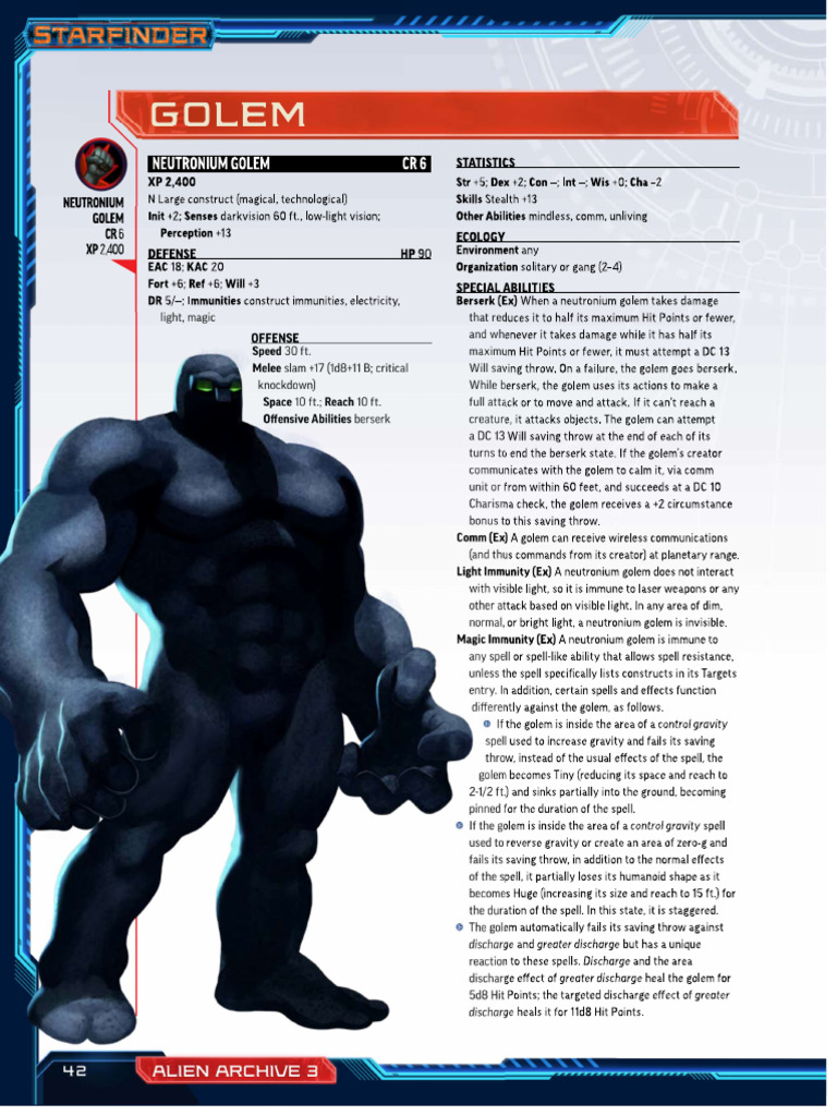 Neutronium Golem CR6 | PDF