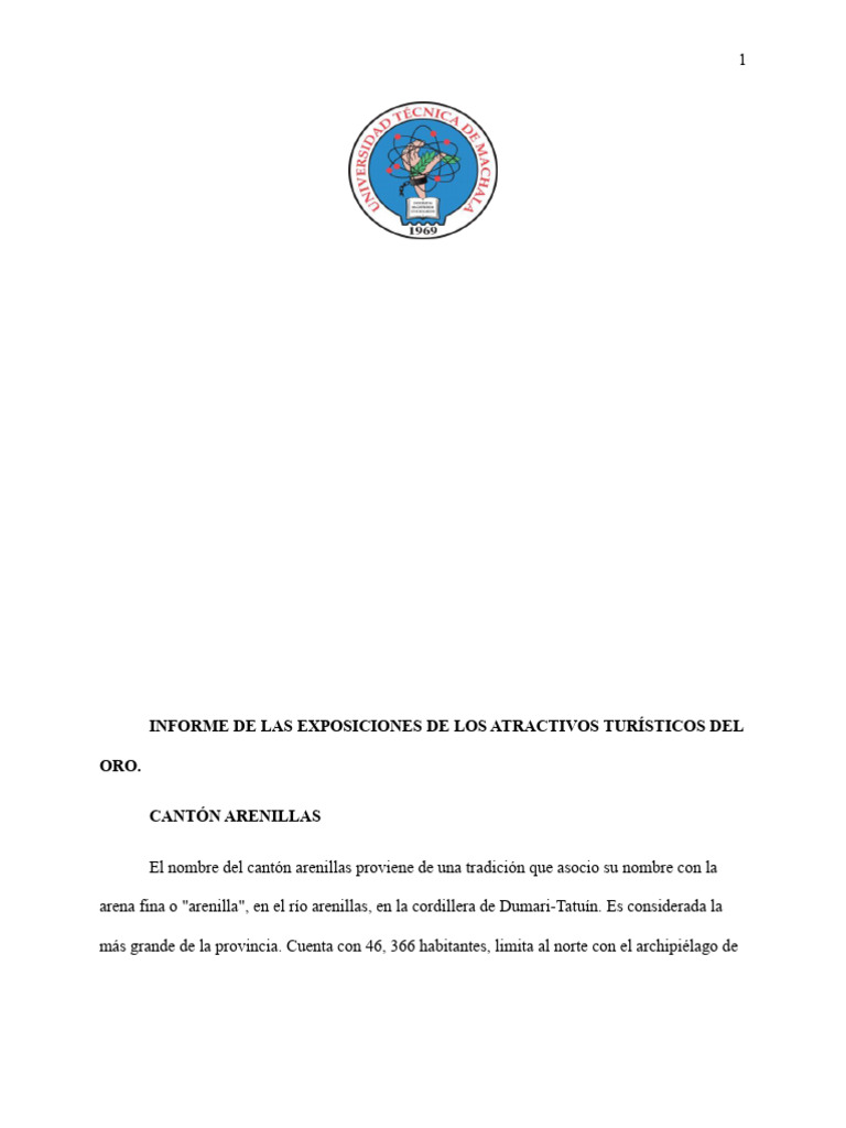 Exposiciones Informe Atractivos Del Oro | PDF