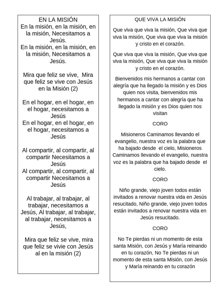 Cantos Misioneros | PDF | Jesús | Cristo (título)