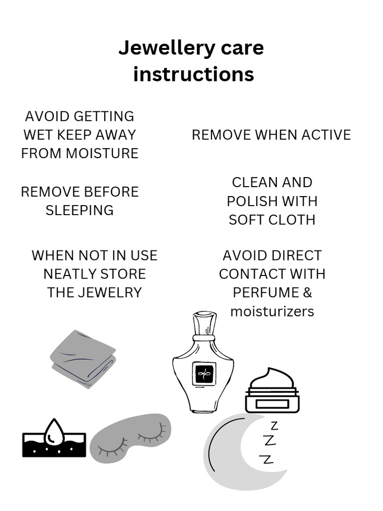 Jewelry Care Instructions Card | PDF