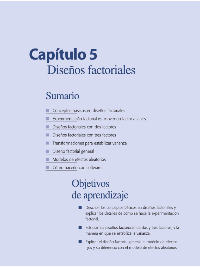 Diseños Factoriales | PDF