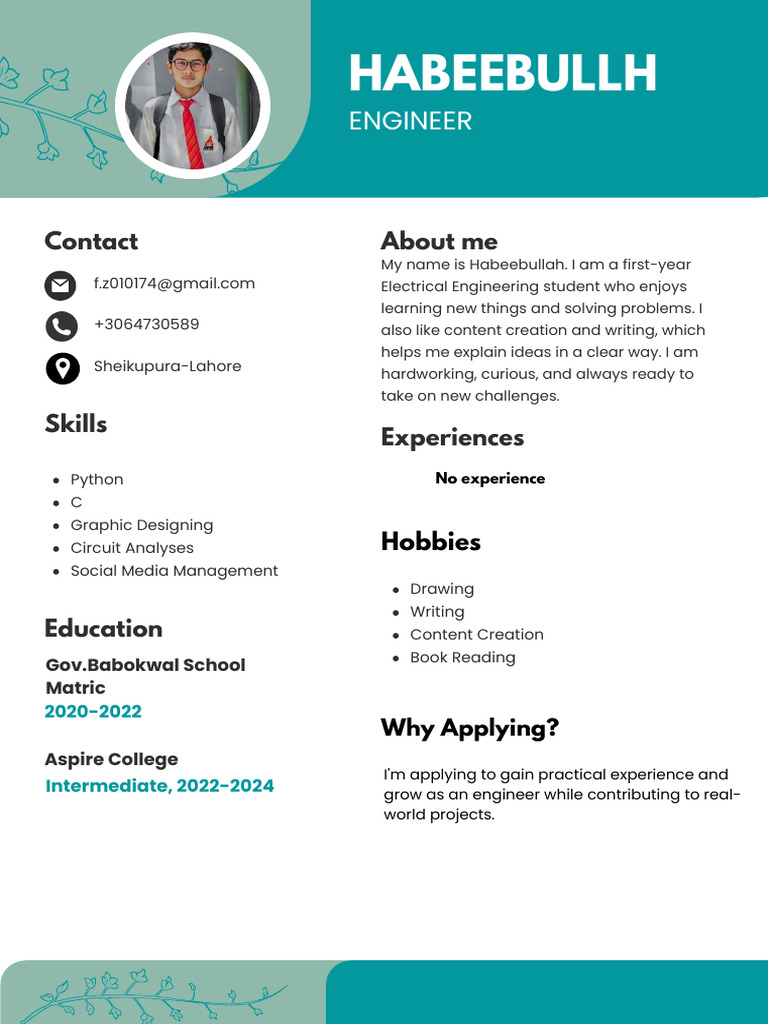 Blue Modern Simple Creative Architect Resume CV Template | PDF